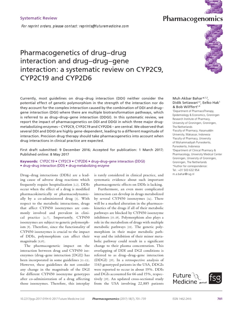 Pharmacogenomics DDI and DDGI | PDF | Pharmacogenomics | Pharmacology