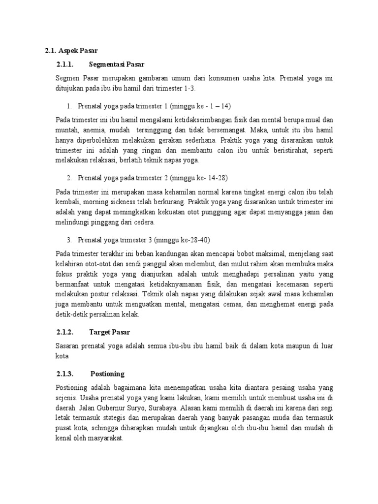 2.1. Aspek Pasar 2.1.1. Segmentasi Pasar | PDF