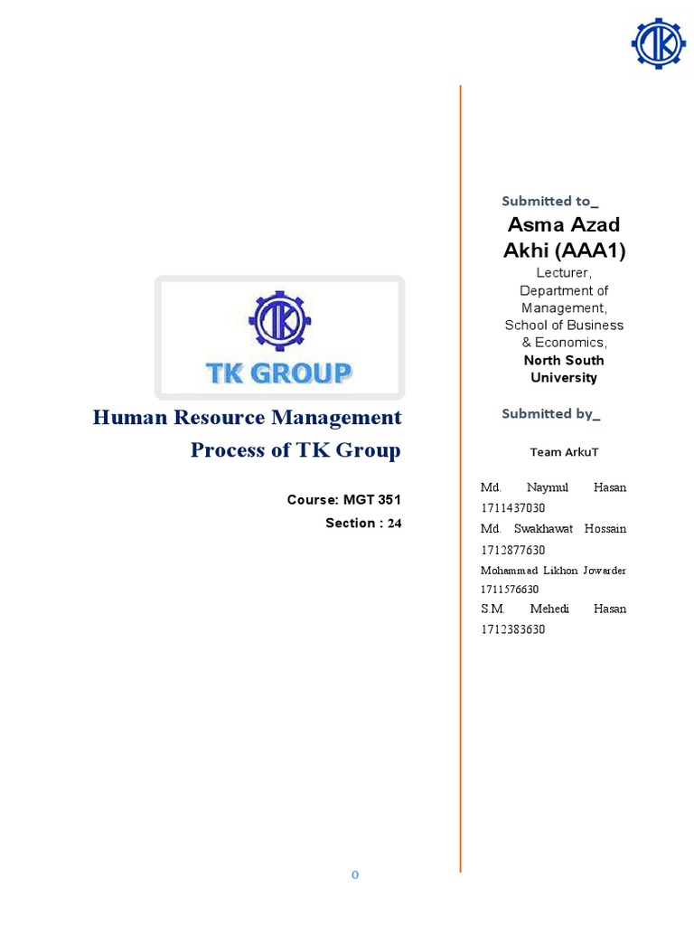 T. K. Group of Industries | PDF | Human Resource Management | Recruitment