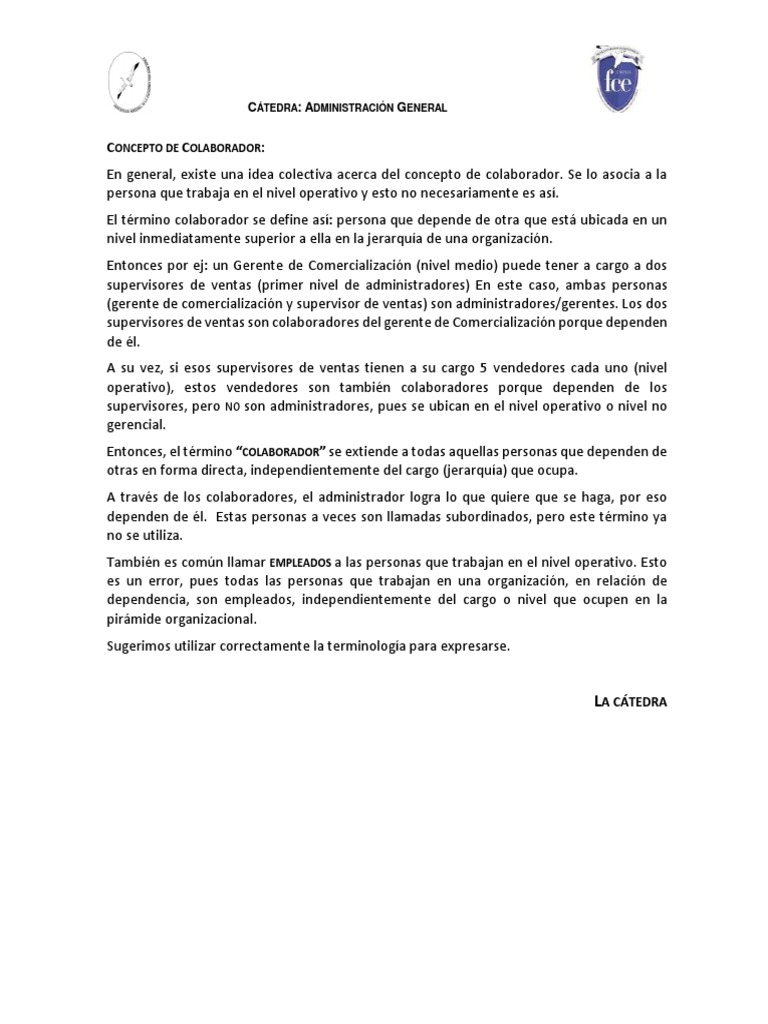 Definición de Colaborador en Empresas | PDF