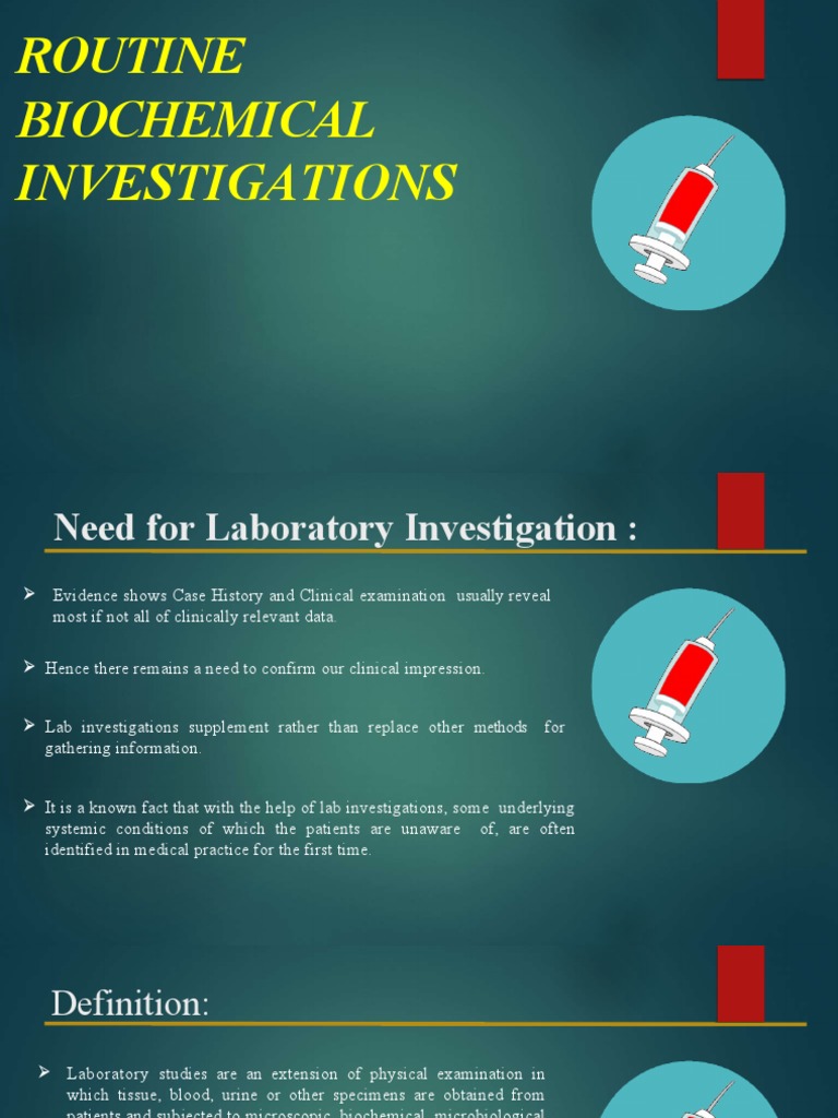 Biochemical Investigations | PDF | Anemia | Coagulation