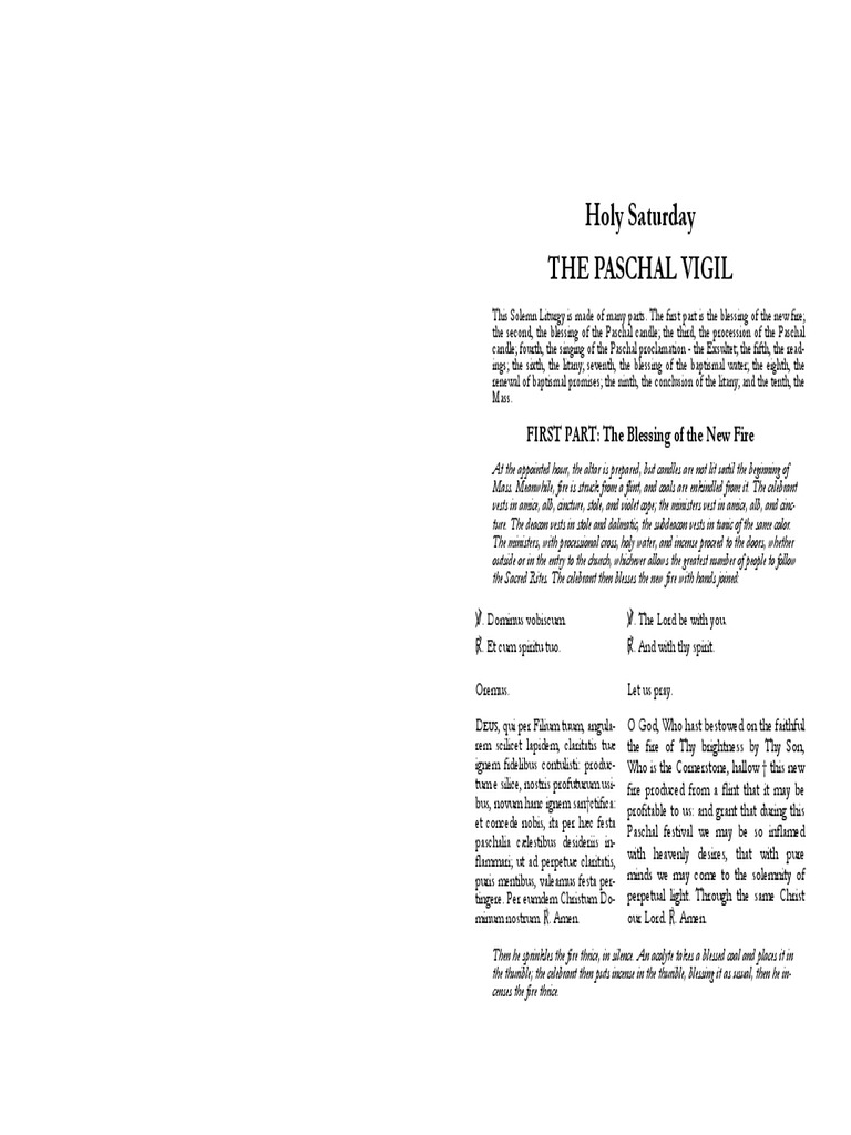 Paschal Vigil | PDF | Christian Worship And Liturgy | Catholic Liturgy