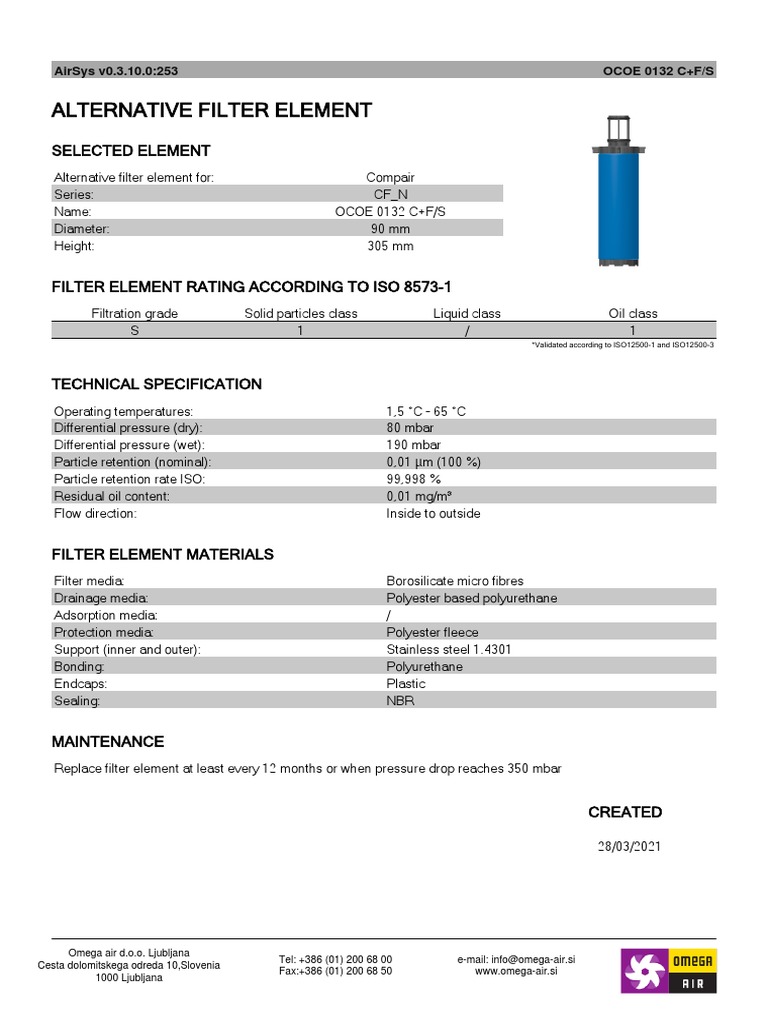 Alternative Filter Element | PDF | Filtration | Physical Sciences