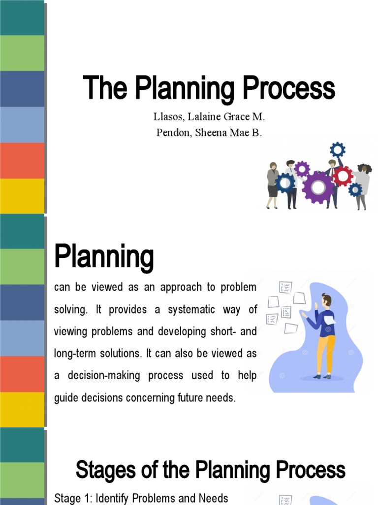 The Planning Process: Llasos, Lalaine Grace M. Pendon, Sheena Mae B ...