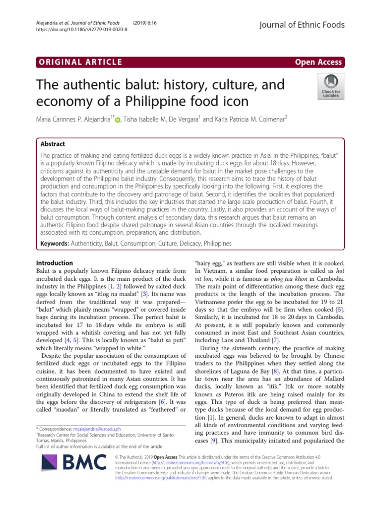 The Authentic Balut: History, Culture, and Economy of A Philippine Food ...