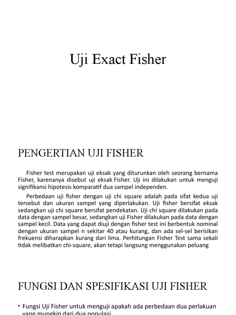 Uji Exact Fisher | PDF