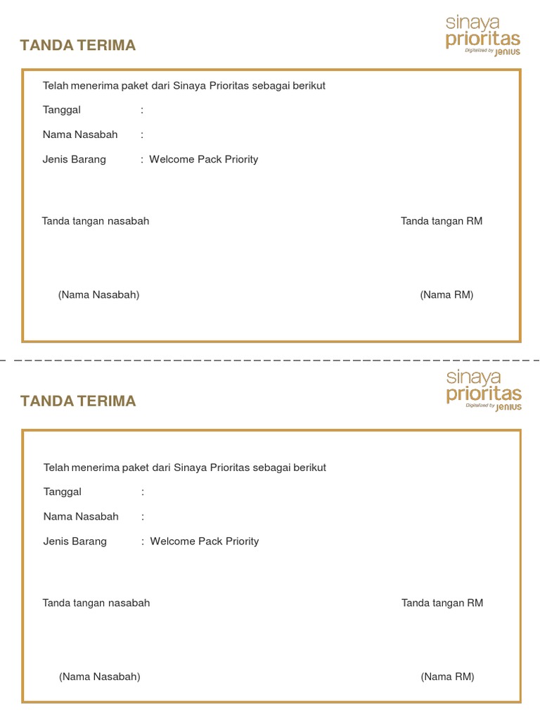 Form Tanda Terima | PDF