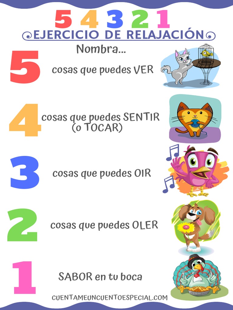 POSTER Tecnica de Relajacion Del 5 4 3 2 1 | PDF