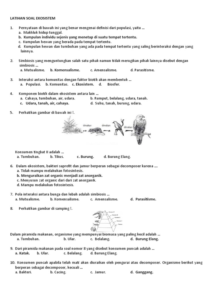 Latihan Soal Ekosistem | PDF