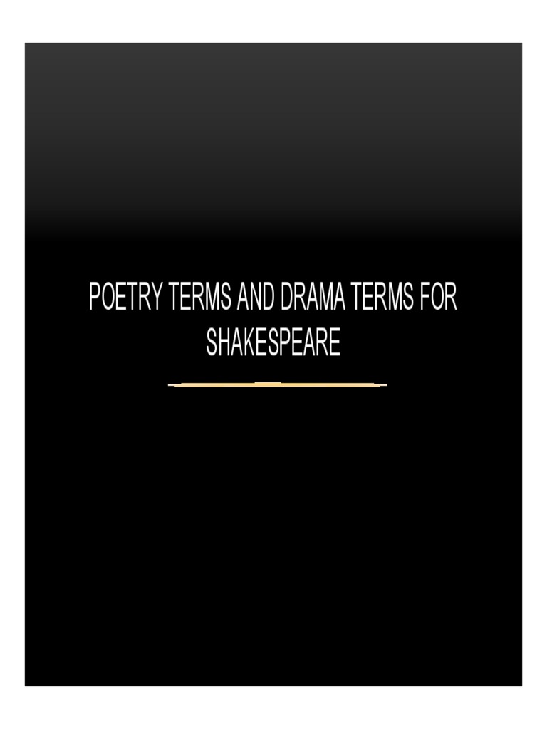 English Poetry and Drama Terms For Shakespeare | PDF | Metre (Poetry ...