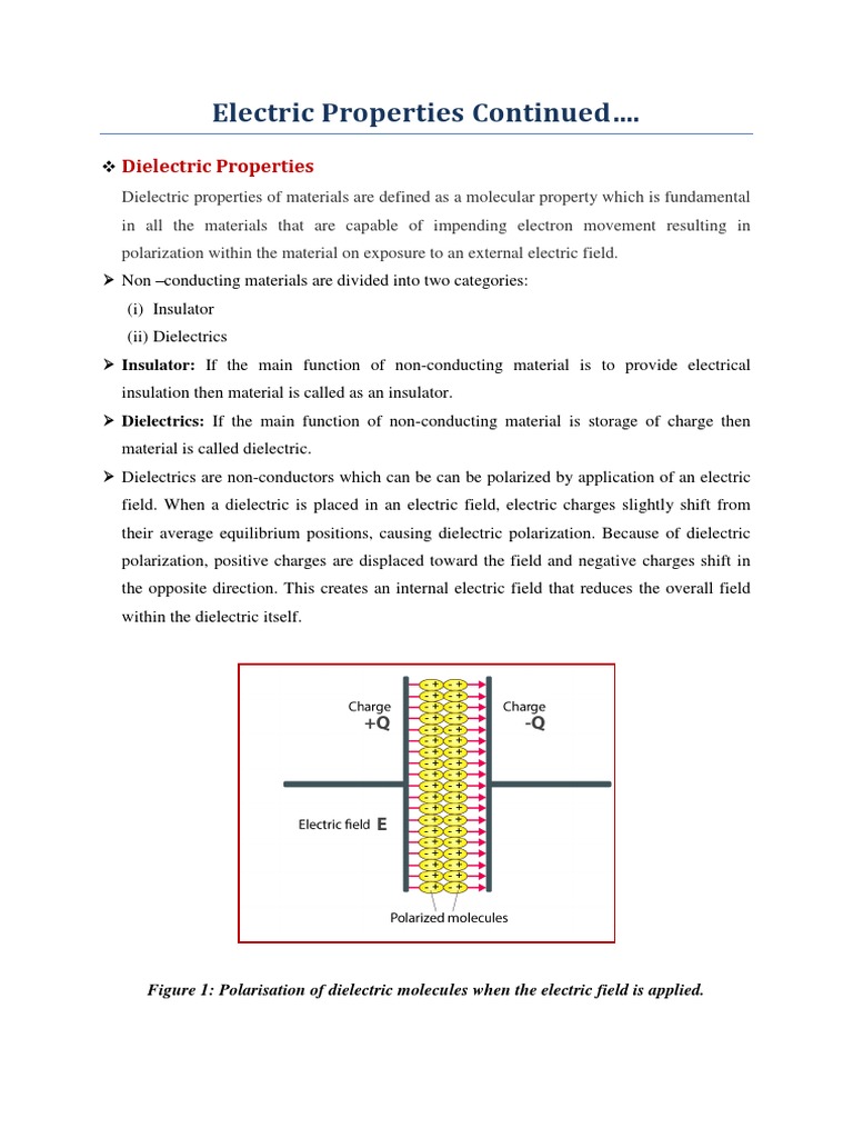 Electric Properties Notes 2 01042020 | PDF | Dielectric | Permittivity
