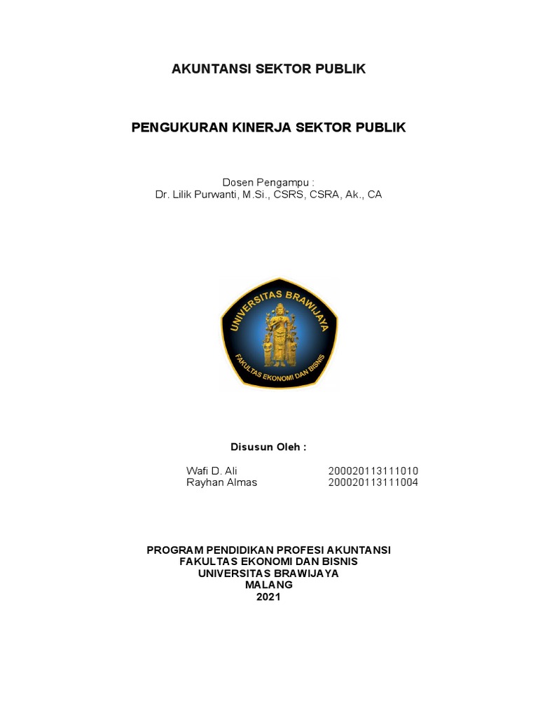 Pengukuran Kinerja Sektor Publik | PDF
