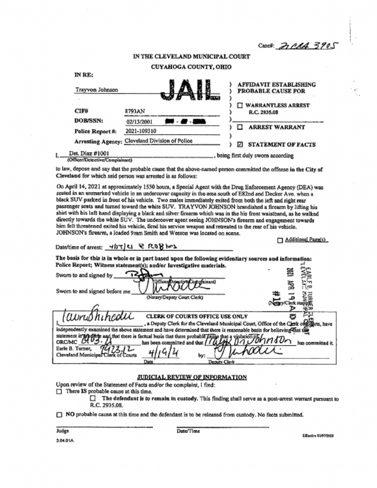 Trayvon Johnson Court Record | PDF