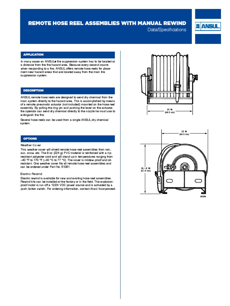 Remote Hose Reel Assemblies With Manual Rewind: Data/Specifications ...