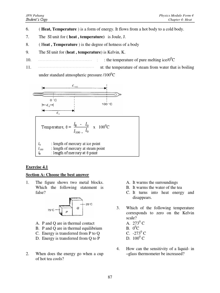 Phy CHP 4 f4 Revision 1 | PDF | Thermometer | Temperature
