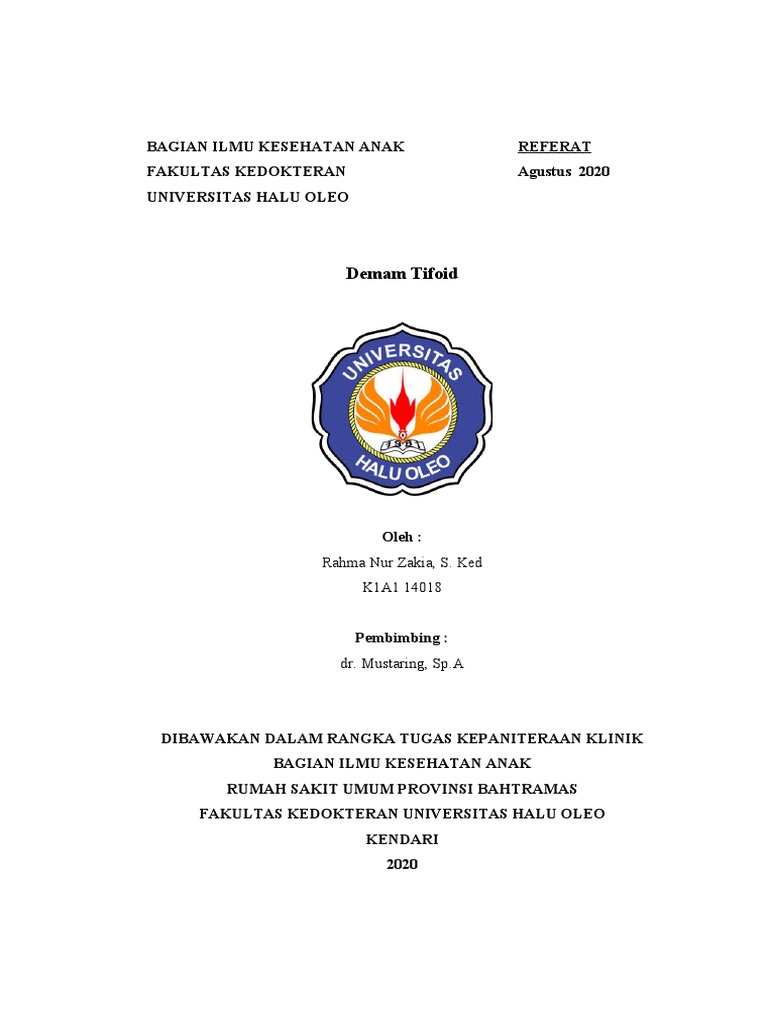 Demam Tifoid pada Anak: Epidemiologi dan Patogenesis | PDF