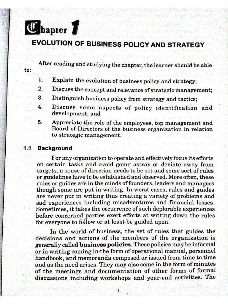 Strategic Management Chapter 1 by Orcullo Jr. | PDF