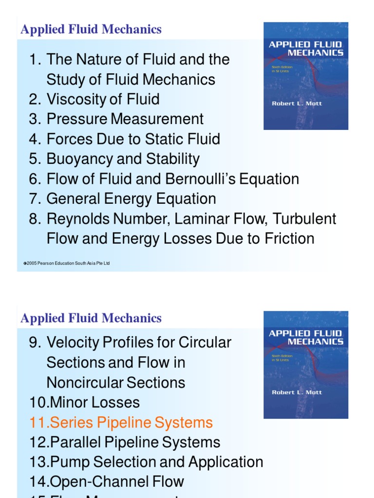 Applied Fluid Mechanics: 2005 Pearson Education South Asia Pte LTD ...