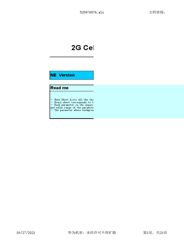 2G Cell Frequency Data Template | PDF | Electrical Engineering | Computing