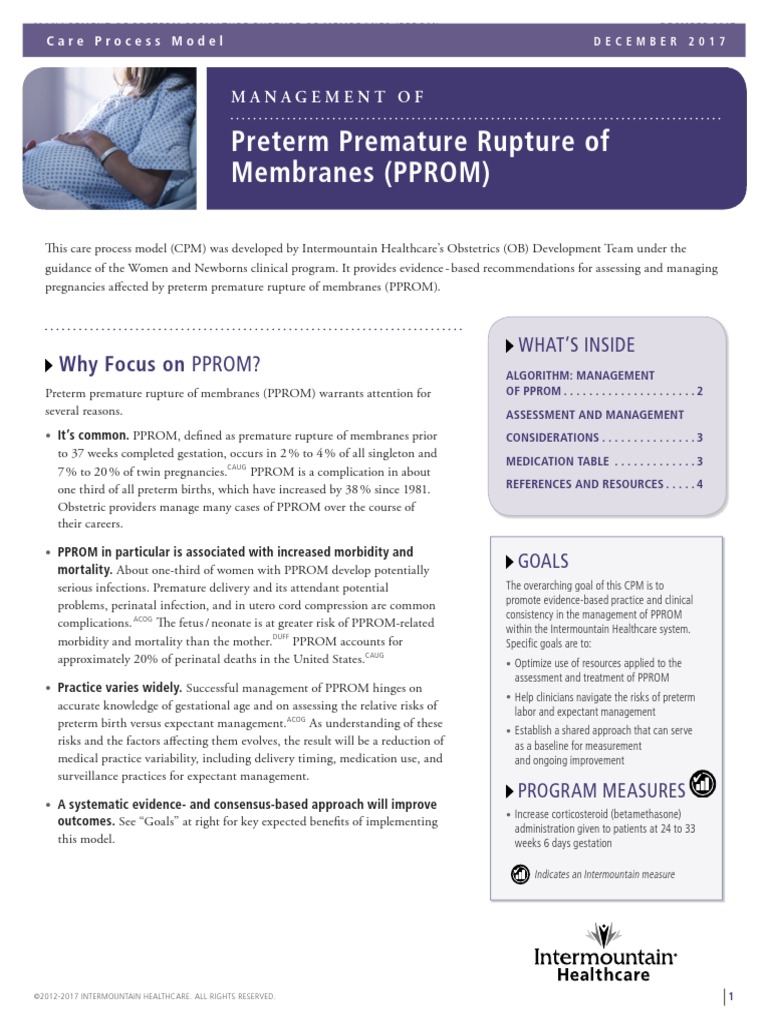 Preterm Premature Rupture of Membranes (PPROM) : Why Focus On PPROM ...