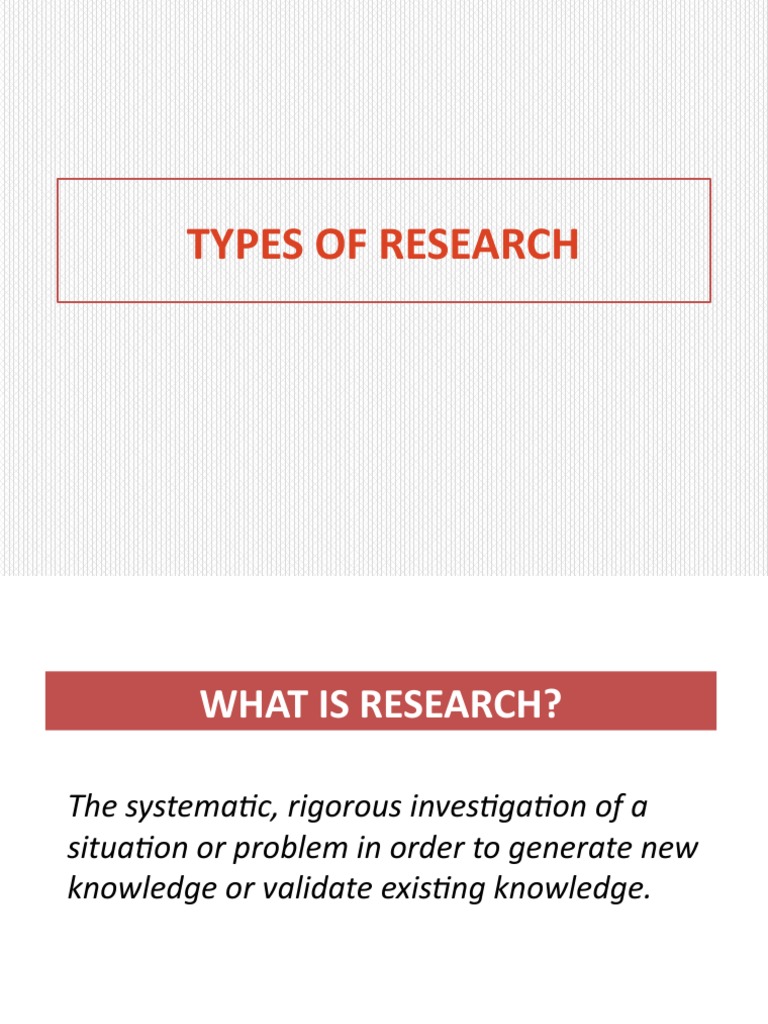 Research Types | PDF | Quantitative Research | Experiment