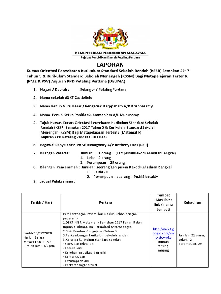 LAPORAN Ladap Matematik | PDF