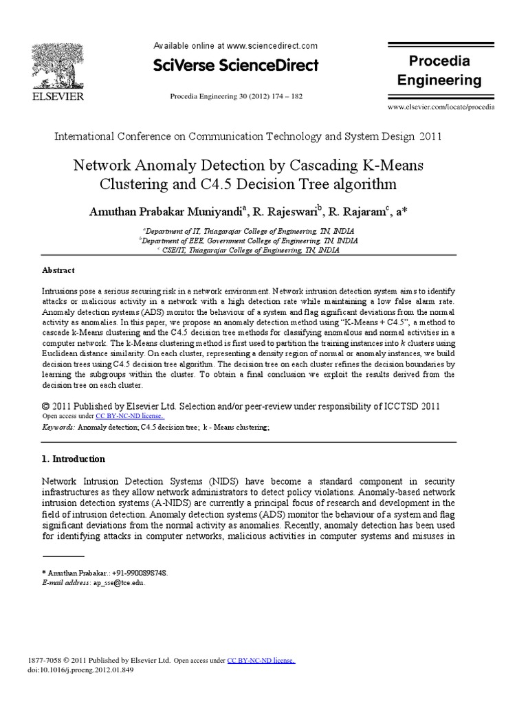 2012 Network Anomaly Detection By Cascading K Means Clustering And C45 Decision Tree Algorithm