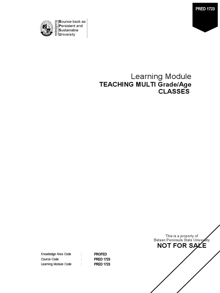 PRED 1723 Teaching Multi Age Classes Dr. Norma S David CP 3 2021 | PDF ...