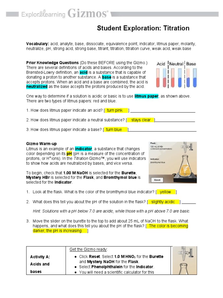 Titration Virtual Lab | PDF | Titration | Chemistry