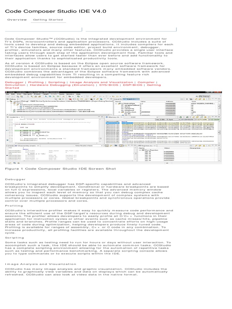 Code Composer Studio IDE V4.0: DSP Design Support | PDF | Integrated ...