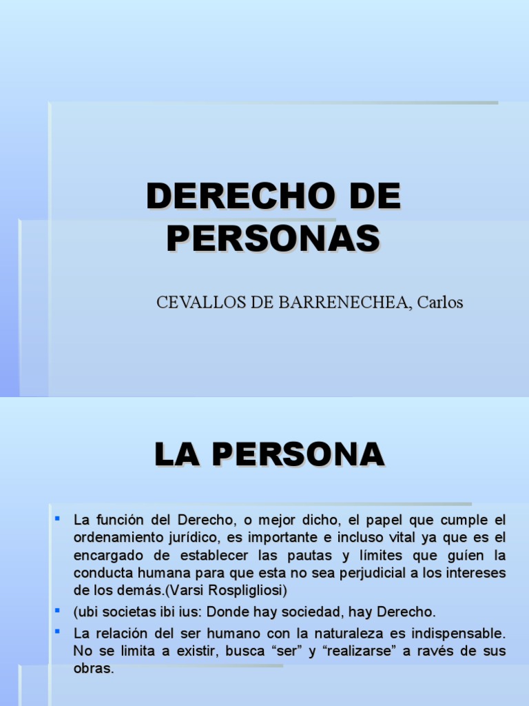 Diapositivas Derecho de Persona | PDF | Propiedad | Vida