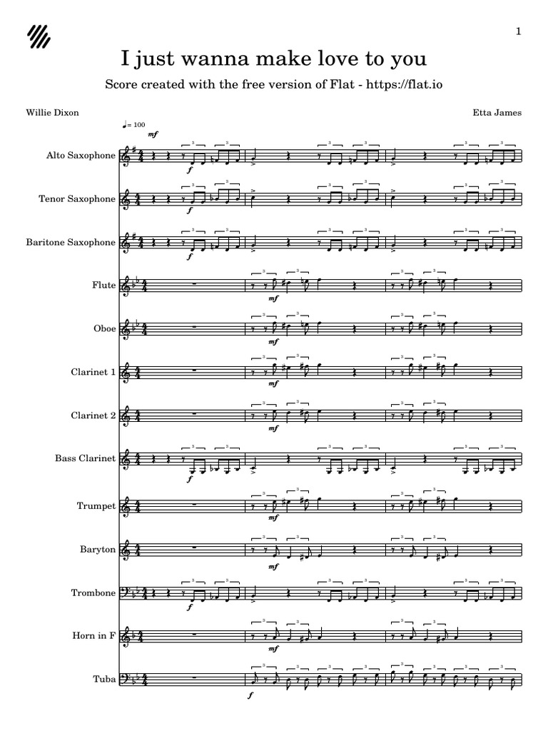 I Just Wanna Make Love To You | PDF | Music Technology | Aerophones