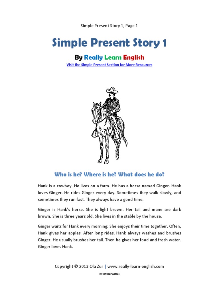 Simple Present Story 1 | PDF | Linguistic Typology | Linguistic Morphology