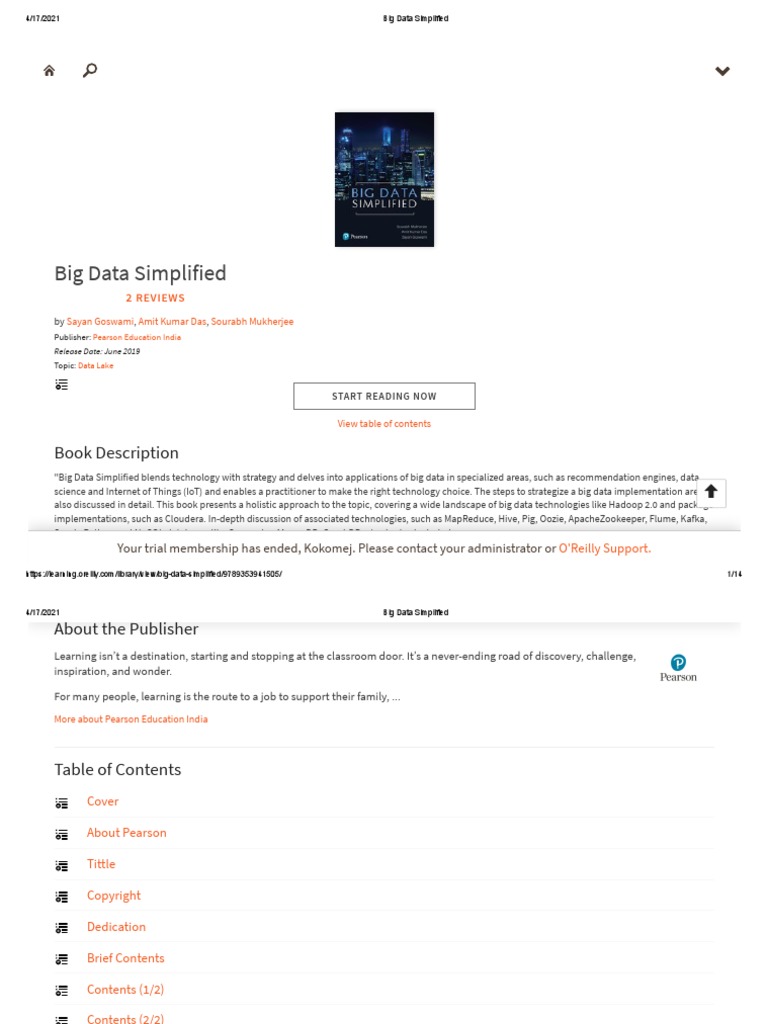 Big Data Simplified: Book Description | PDF | Apache Hadoop | Apache Spark Big Data Simplified: Book Description | PDF | Apache Hadoop | Apache Spark
