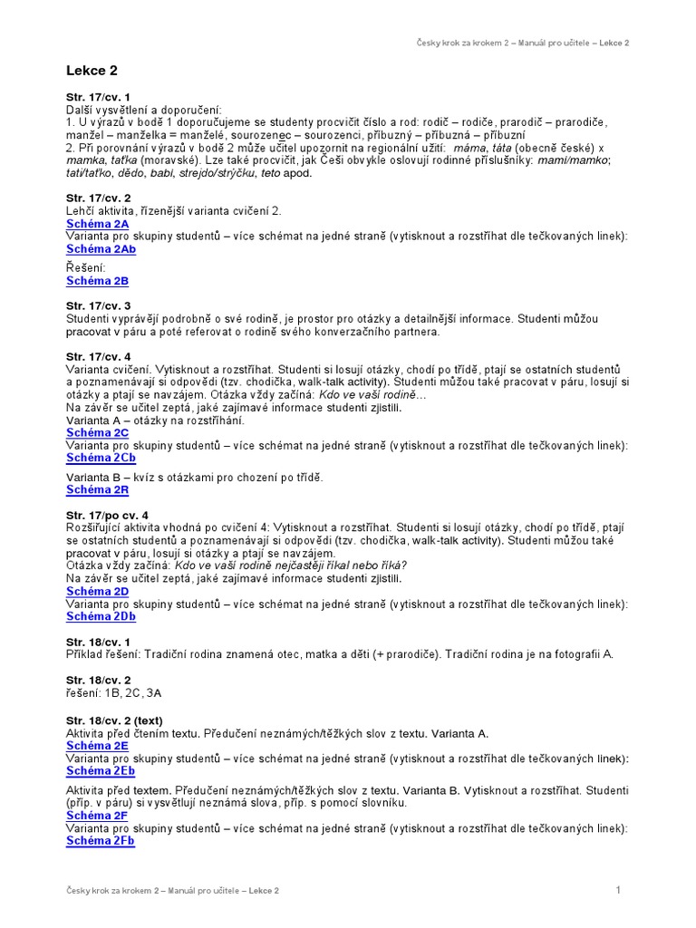 Ucitele Cesky Krok Za Krokem 2 2 | PDF