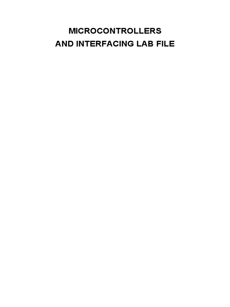 Microcontroller And Interfacing Lab Pdf Central Processing Unit Microprocessor