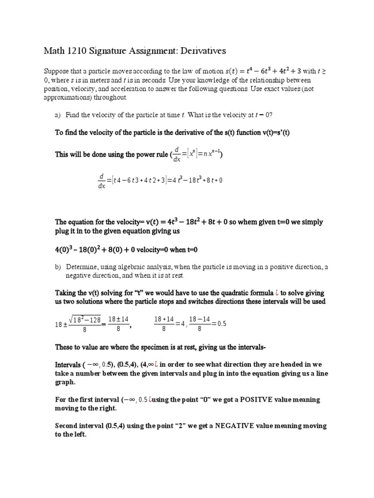 Calc Project 1 | PDF | Acceleration | Quadratic Equation
