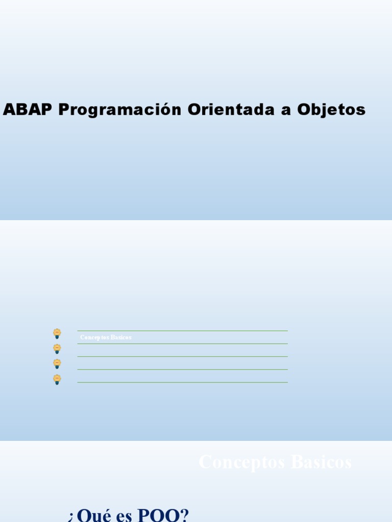 ABAP - POO Conceptos Basicos | PDF | Objeto (informática) | Programación orientada a objetos