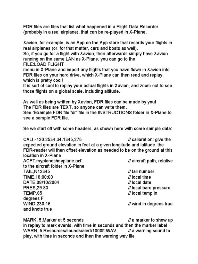 FDR Files in X-Plane | Download Free PDF | Engines | Aerospace