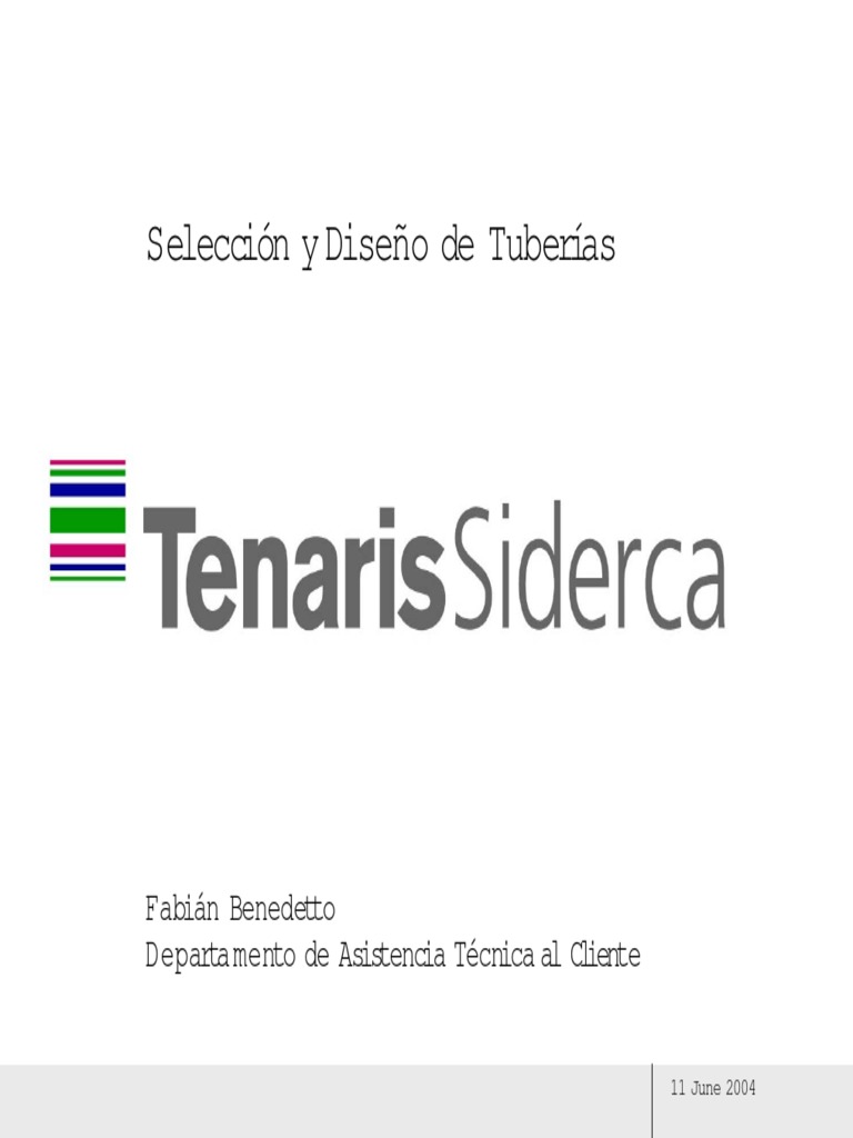 Seleccion y Diseño de Tuberias Tenaris Siderca | PDF
