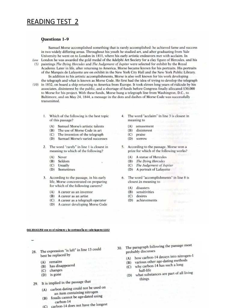 Reading Test 2 Id1112 Final | PDF
