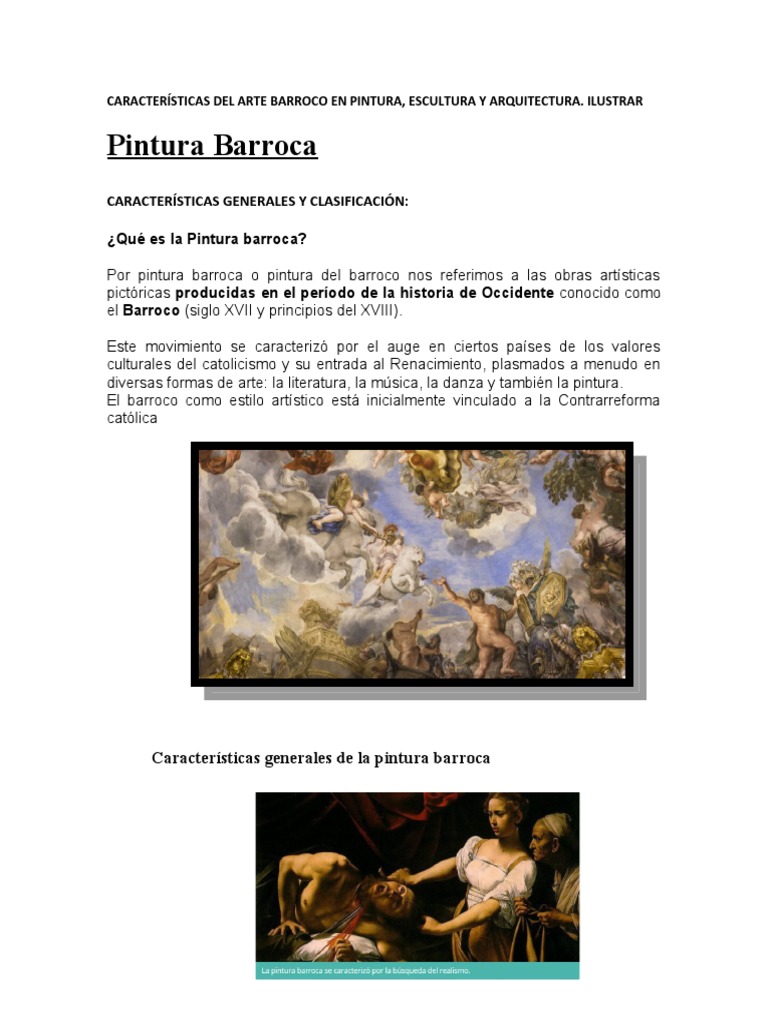 Características Del Arte Barroco en Pintura | PDF | Barroco | Estilo