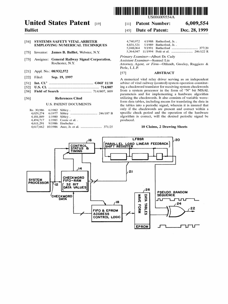 Numerical Assurance Patent - US6009554 | PDF | Input/Output | Relay