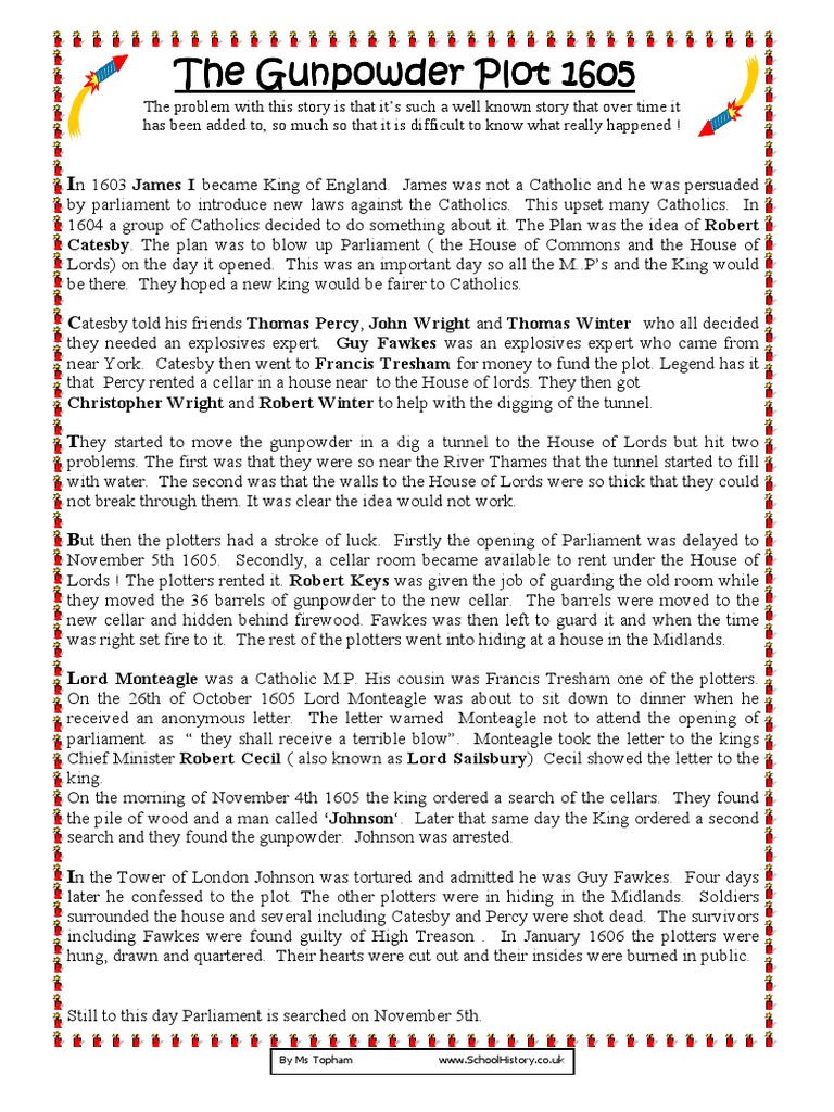 Gunpowdersummary | PDF | Guy Fawkes | Gunpowder Plot