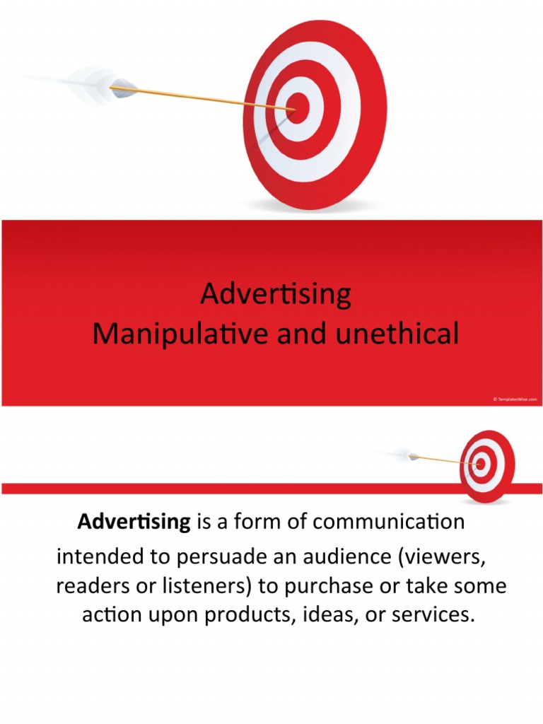Advertising Manipulative and Unethical | PDF | Self-Improvement | Lifestyle