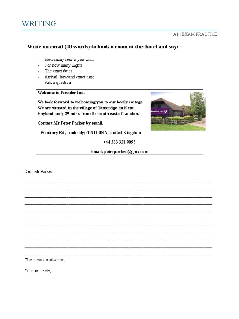 A1-Writing Exam Practice | PDF