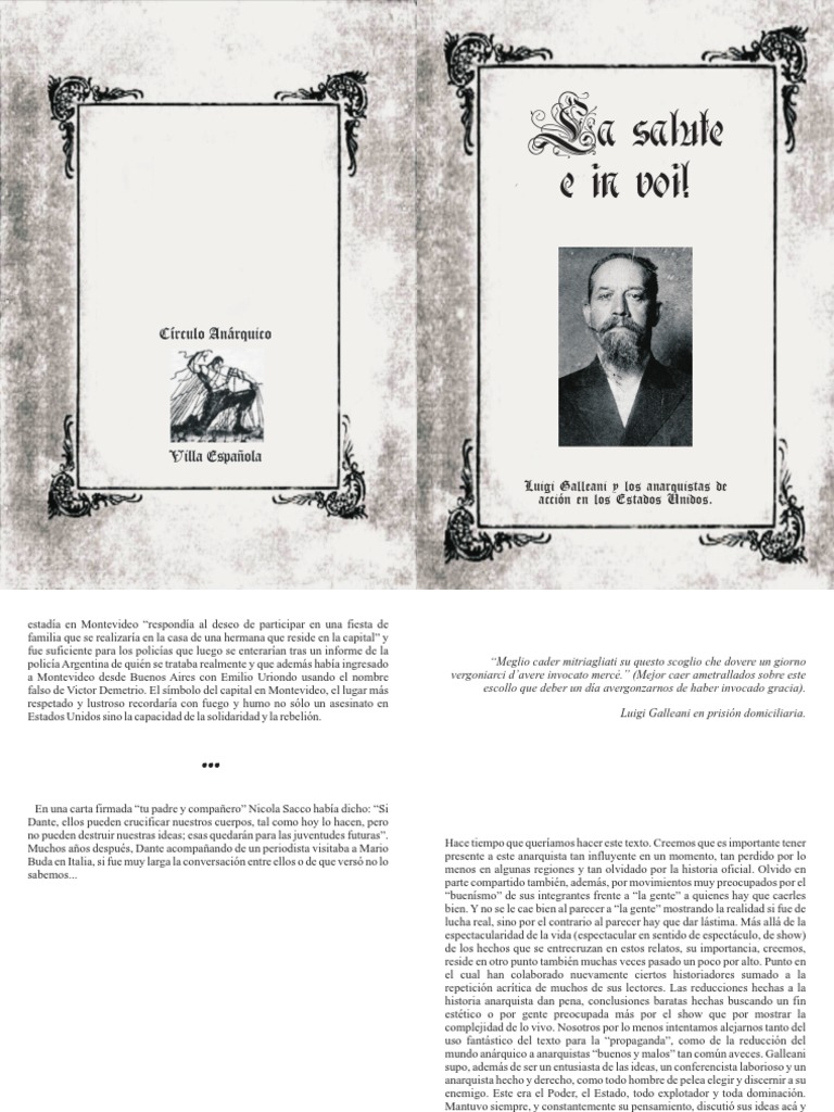 Luigi Galleani. La Salute e in Voi! | PDF | Anarquismo | Agitación