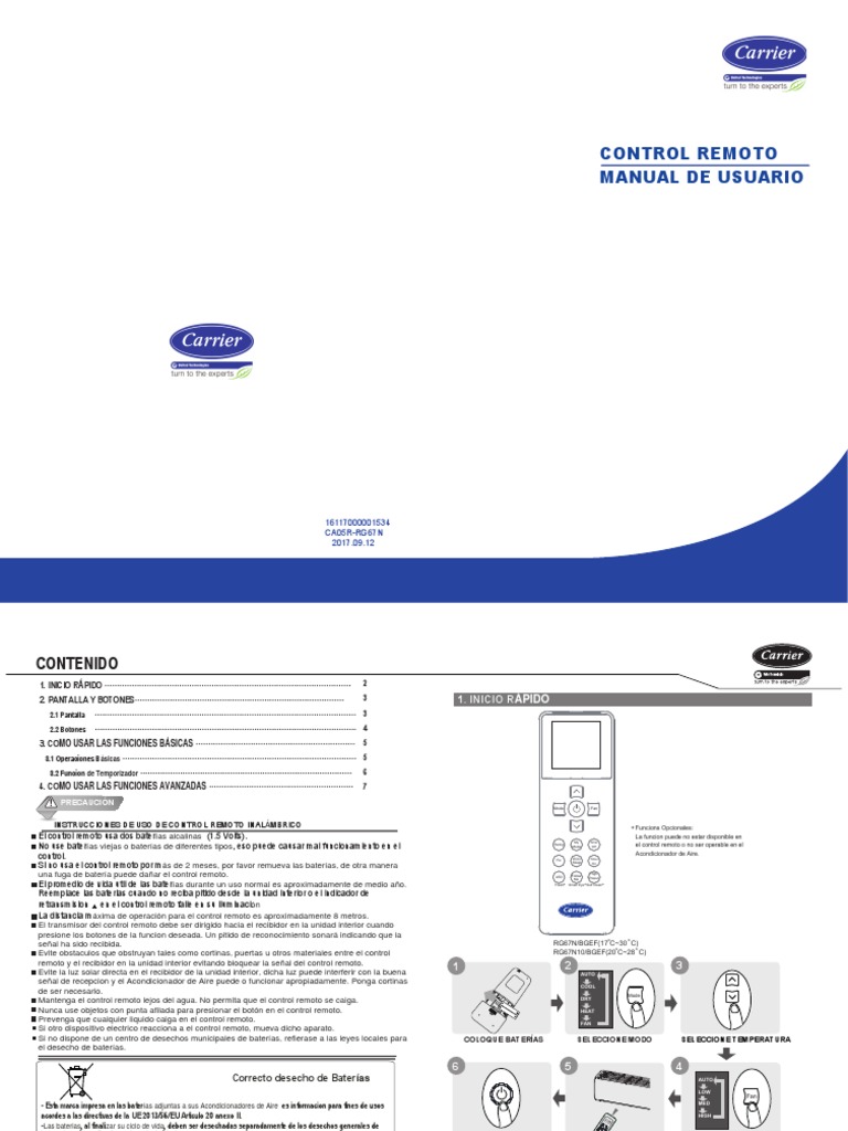 RG 67 Manual Control Remoto Carrier | PDF | Control remoto | Diodo ...