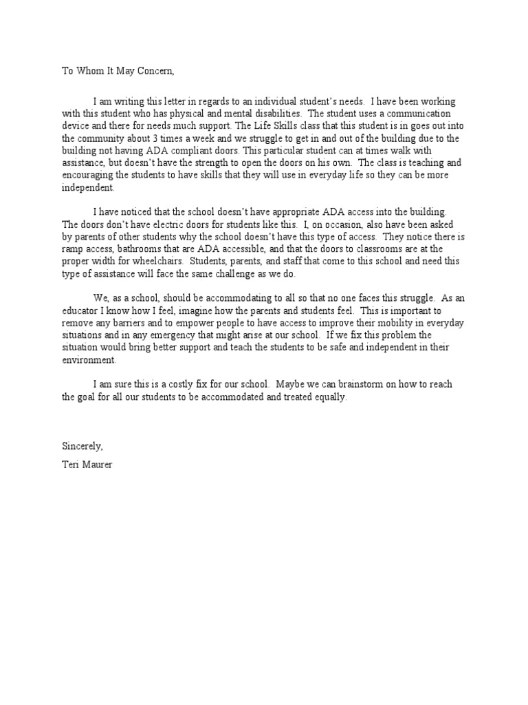 Advocacy Letter | PDF