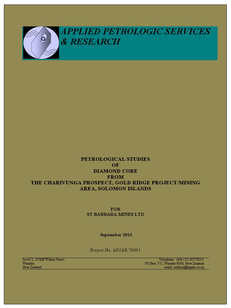 2013 10 Petrography Report - Charivunga | PDF | Clastic Rock | Basalt